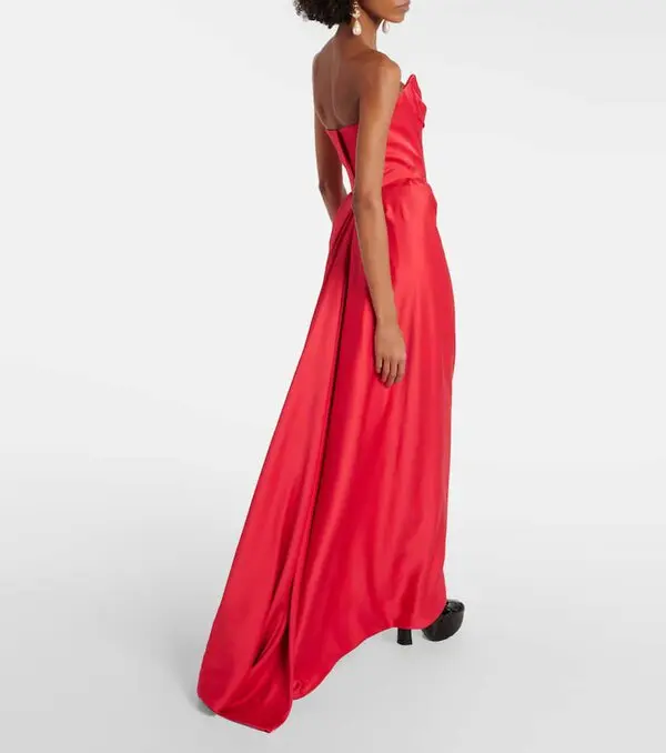 VIVIENNE WESTWOOD Off-the-shoulder Satin Gown - Red
