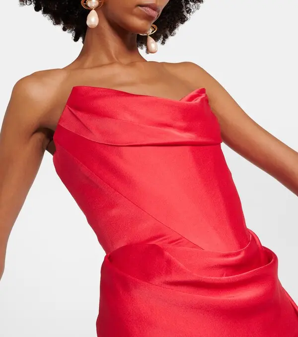 VIVIENNE WESTWOOD Off-the-shoulder Satin Gown - Red