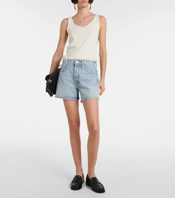 AGOLDE Parker Mid-rise Denim Shorts - Blue
