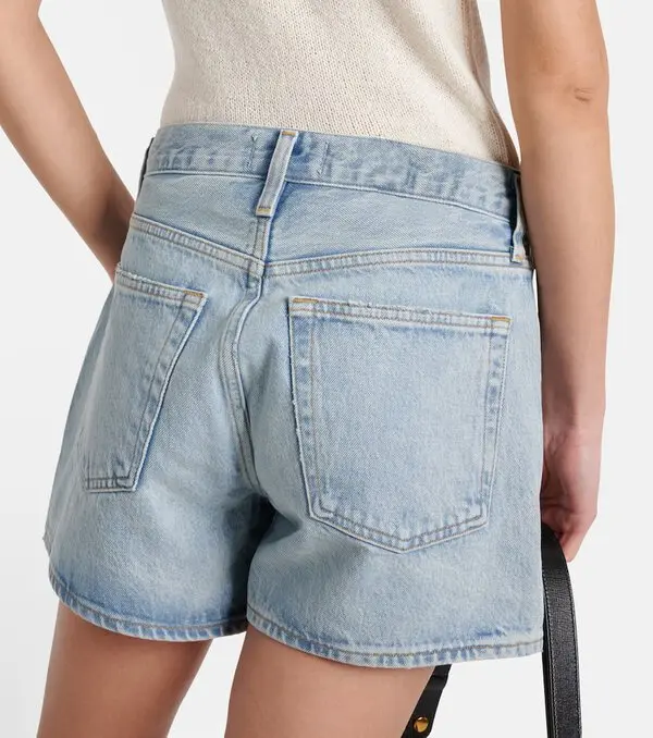 AGOLDE Parker Mid-rise Denim Shorts - Blue