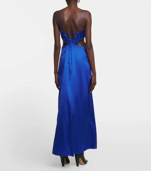 FRAME Cutout Silk-blend Maxi Dress