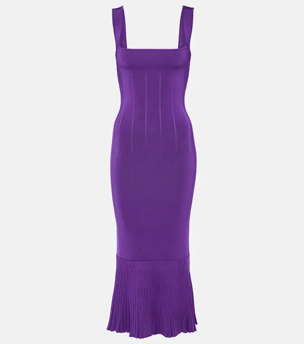 Galvan Atalanta Ruffled Midi Dress