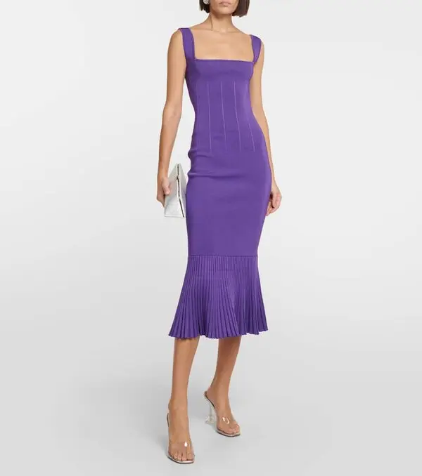 Galvan Atalanta Ruffled Midi Dress