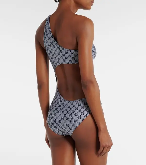 Gucci Gg Cutout One-shoulder Swimsuit