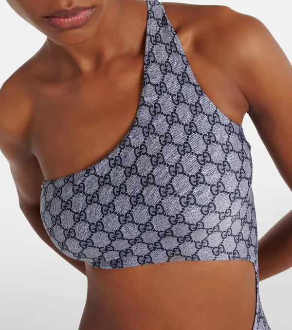 Gucci Gg Cutout One-shoulder Swimsuit