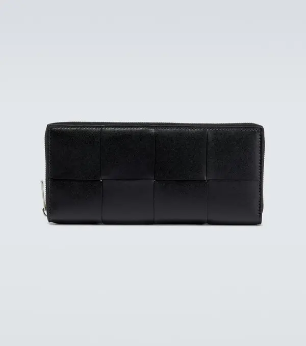 Bottega Veneta Intreccio Leather Wallet - Black