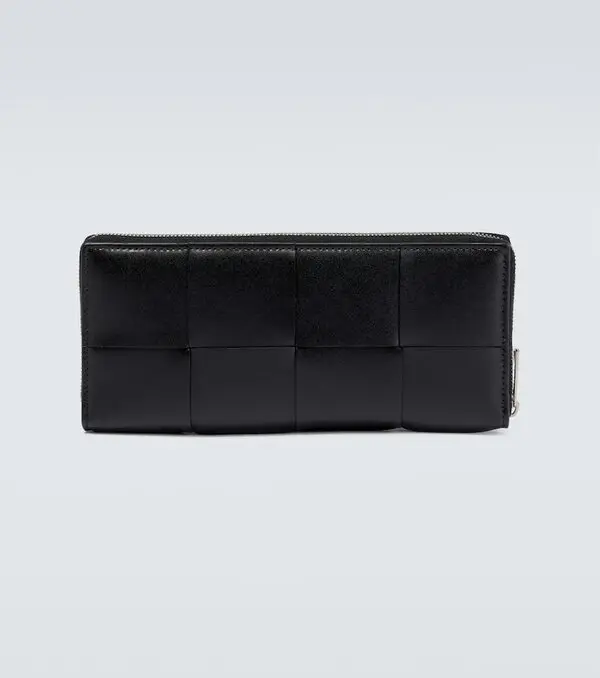 Bottega Veneta Intreccio Leather Wallet - Black