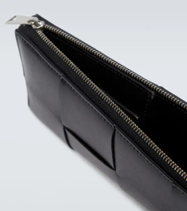 Bottega Veneta Intreccio Leather Wallet - Black