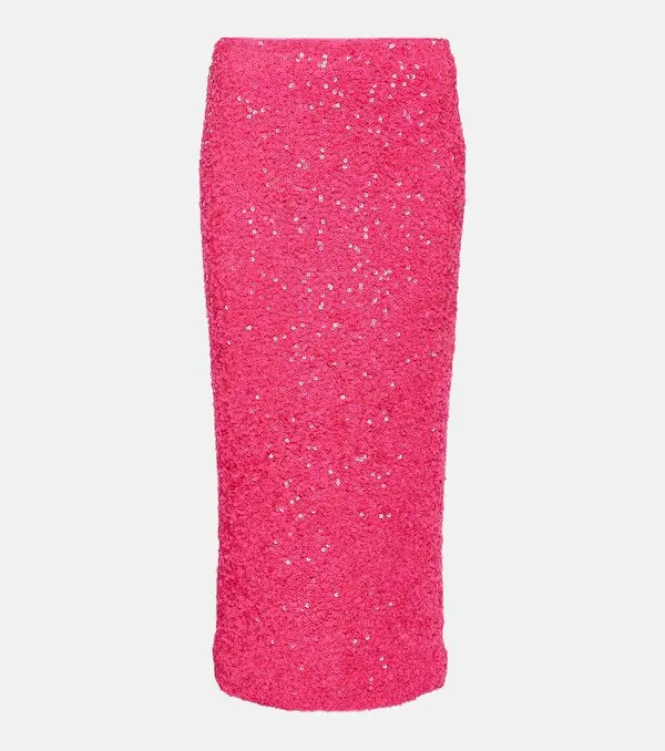 ROTATE BY BIRGER CHRISTENSEN Sequined Midi Skirt
