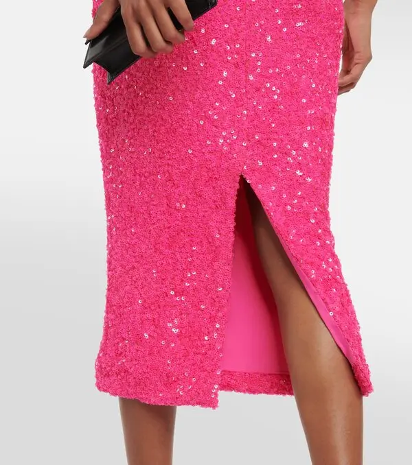 ROTATE BY BIRGER CHRISTENSEN Sequined Midi Skirt