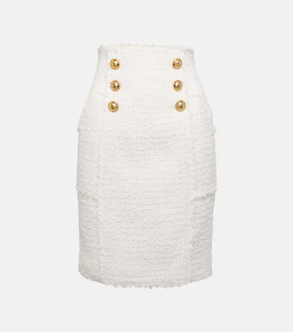 Balmain High-rise Tweed Miniskirt