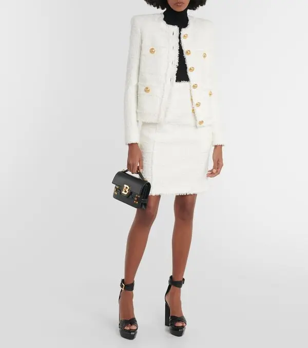 Balmain High-rise Tweed Miniskirt