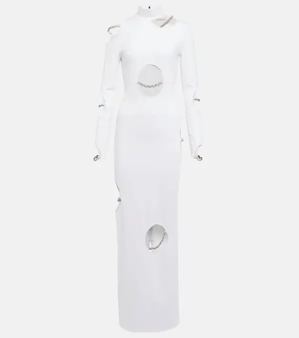 CHRISTOPHER KANE Embellished Cutout Maxi Dress - White