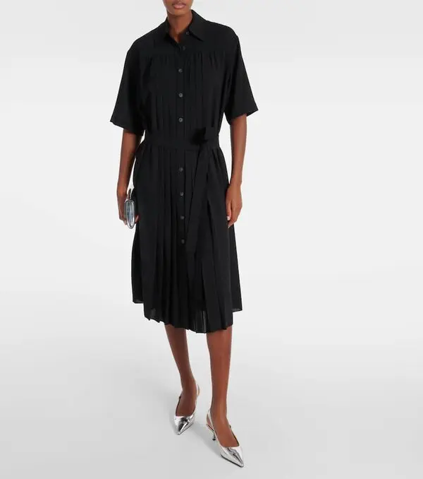 JOSEPH Arcade Plisse Midi Dress
