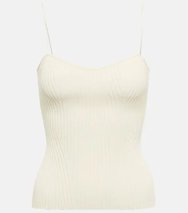 Khaite Ziggy Ribbed Tank - White