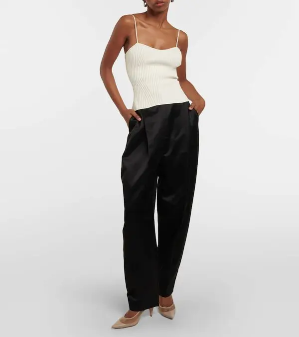 Khaite Ziggy Ribbed Tank - White