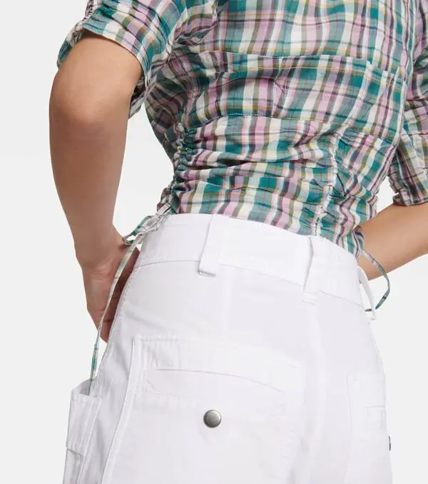 MARANT ETOILE Galaor Checked Crop Top
