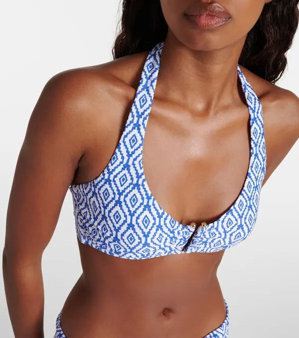 Heidi Klein Sardinia Printed Halterneck Bikini Top