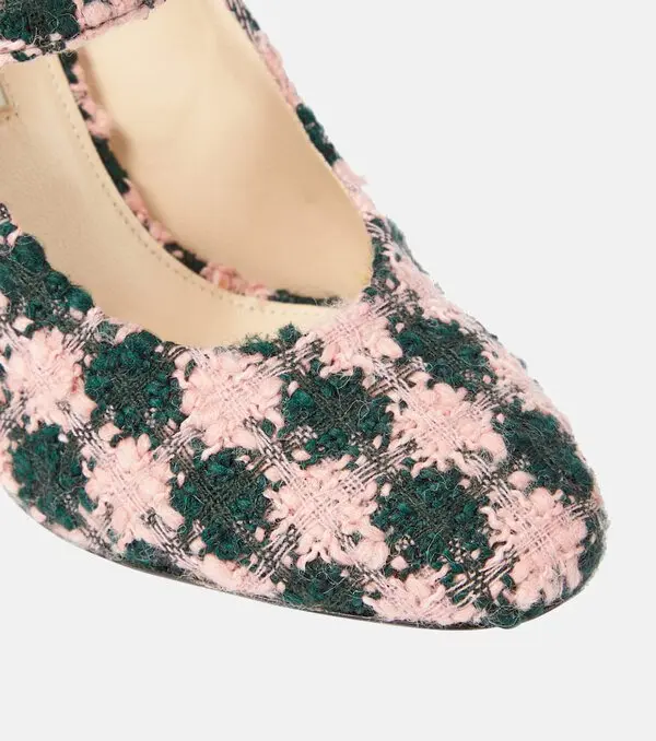 EMILIA WICKSTEAD Checked Tweed Mary Jane Pumps