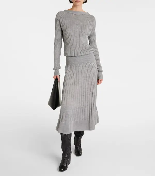 Proenza Schouler Eden Wool-blend Ribbed Midi Dress
