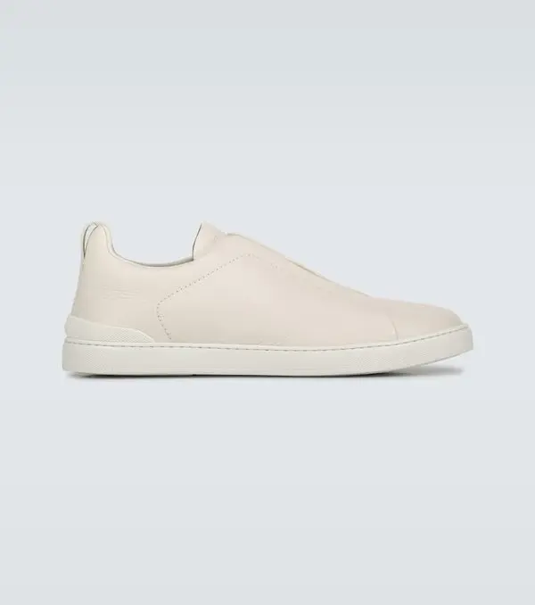 Zegna Triple Stitch Leather Sneakers