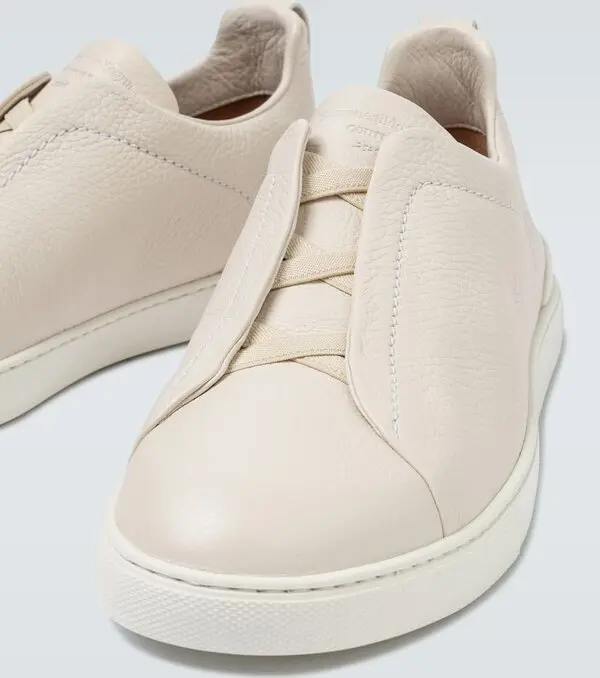Zegna Triple Stitch Leather Sneakers