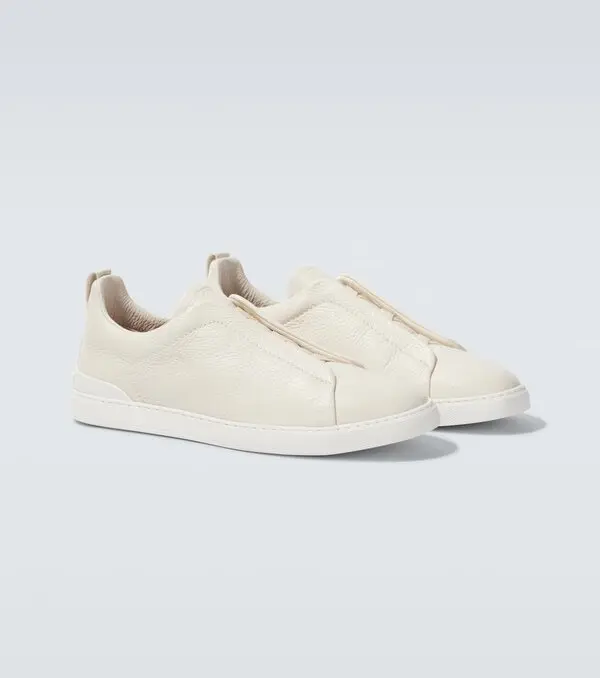 Zegna Triple Stitch Leather Sneakers