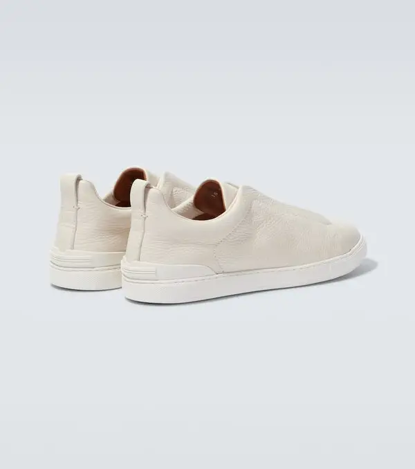 Zegna Triple Stitch Leather Sneakers