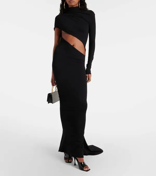 LAQUAN SMITH Asymmetric Cutout Gown