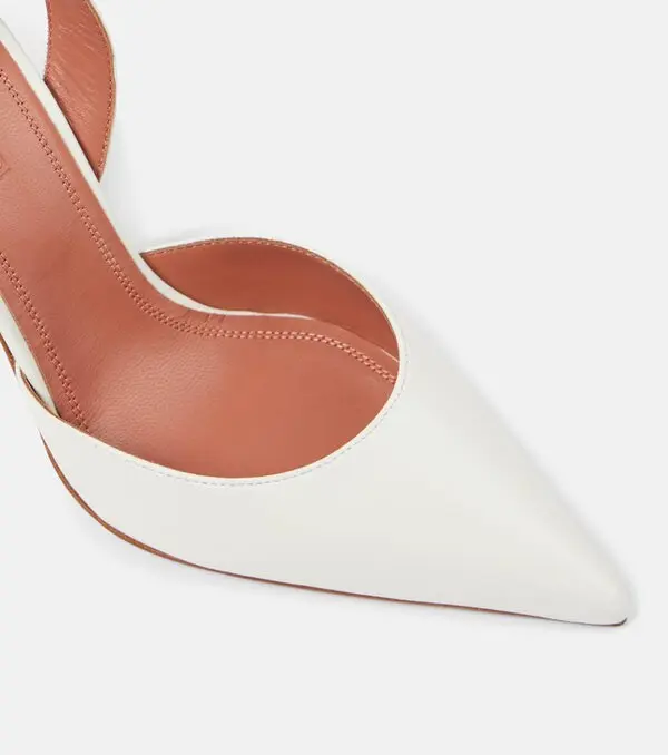 Amina Muaddi Holli 95 Leather Slingback Pumps