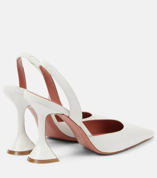 Amina Muaddi Holli 95 Leather Slingback Pumps