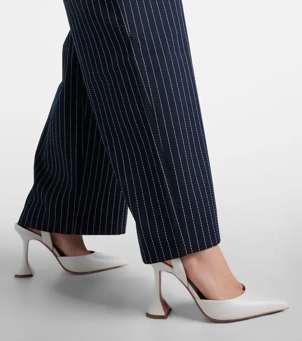 Amina Muaddi Holli 95 Leather Slingback Pumps