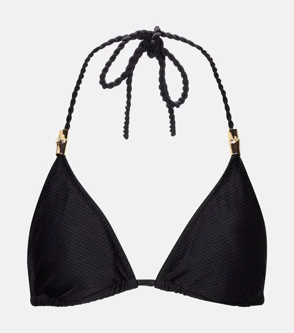 Heidi Klein Core Triangle Bikini Top - Black