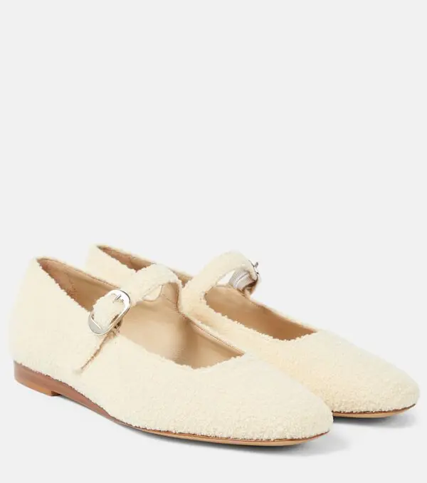Le Monde Beryl Canvas Mary Jane Flats - White