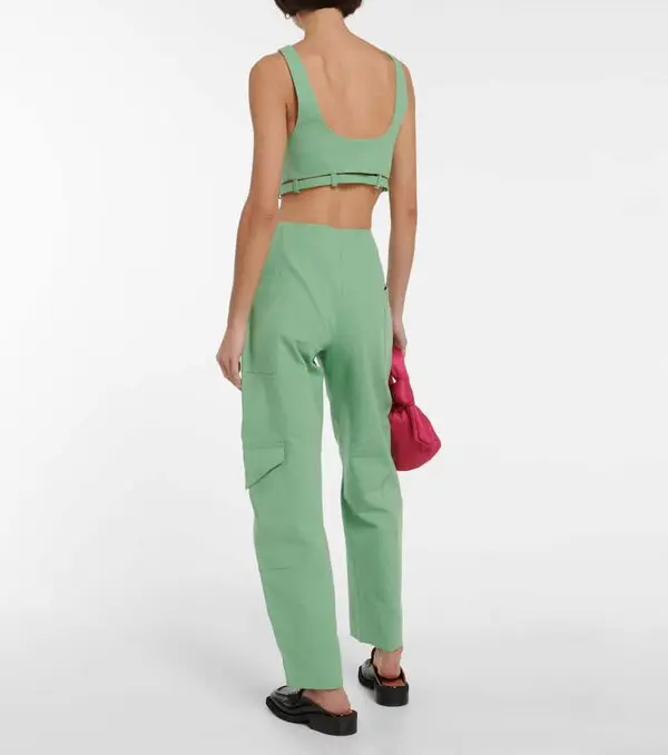 GANNI Cotton Canvas Crop Top