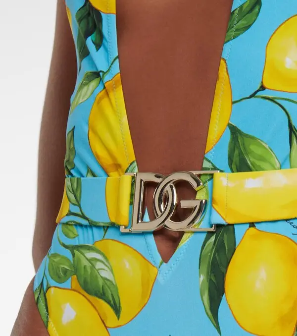 Dolce & Gabbana Printed Halterneck Swimsuit
