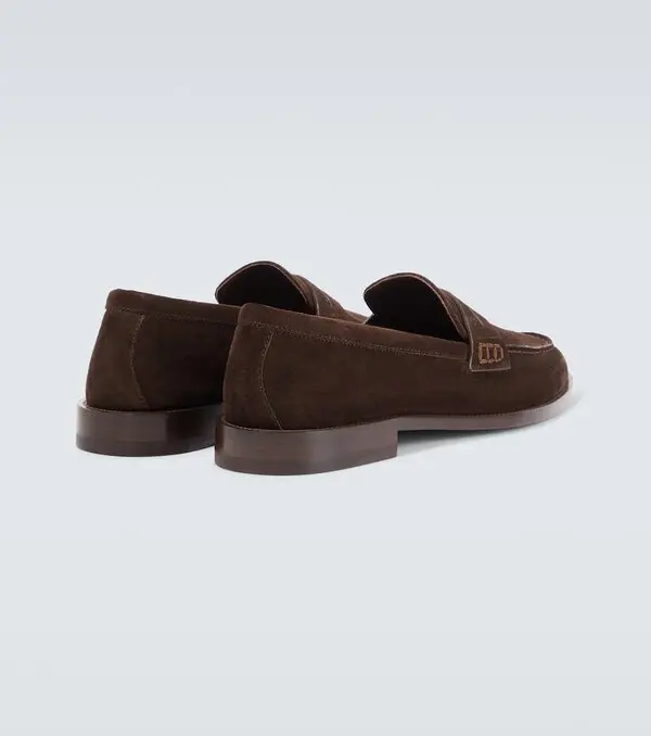 Manolo Blahnik Perry Suede Penny Loafers