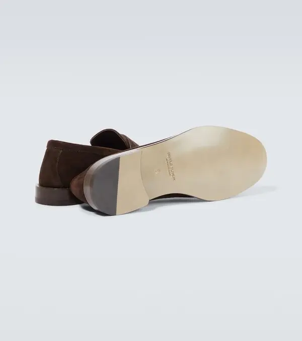 Manolo Blahnik Perry Suede Penny Loafers