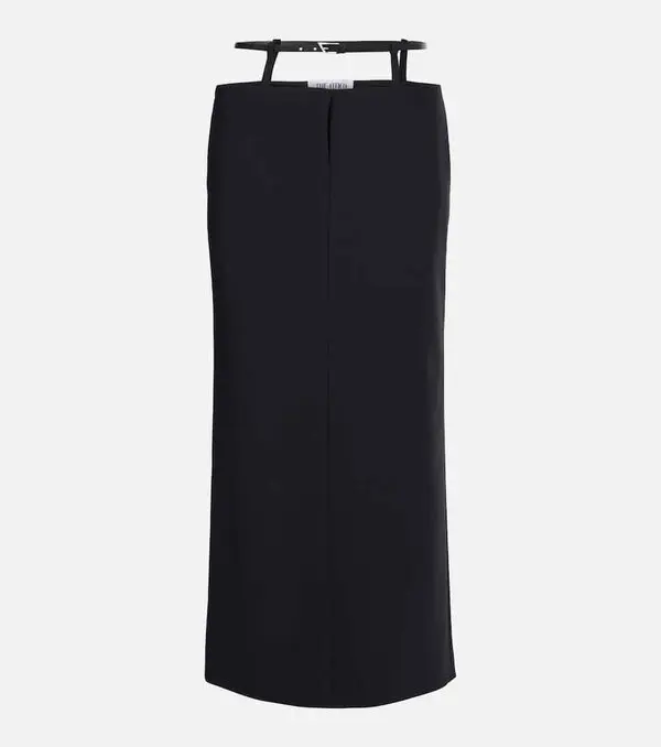 Attico Cutout Midi Skirt - Black