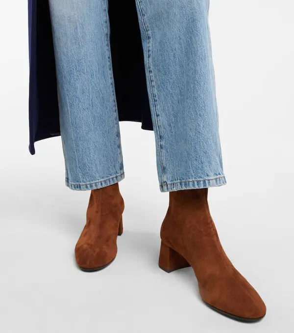 AQUAZZURA Saint Honore 50 Suede Ankle Boots