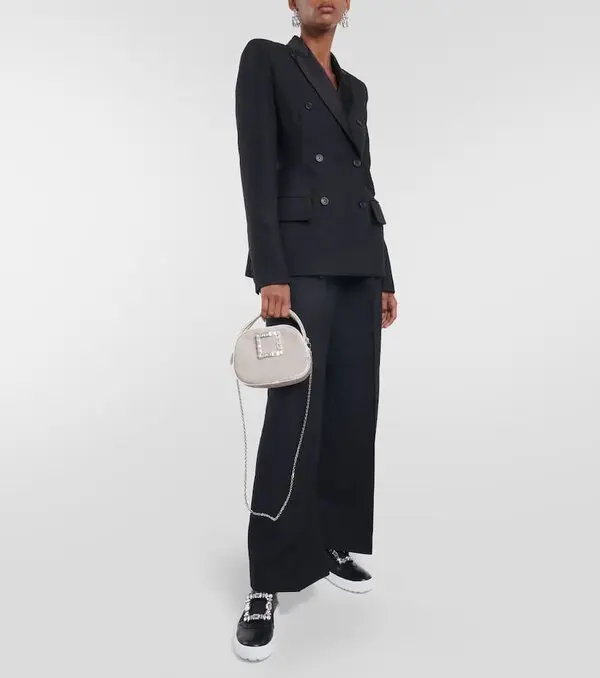 ROGER VIVIER Very Vivier Embellished Leather Sneakers