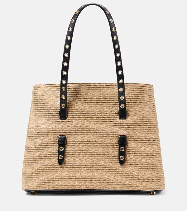 Alaïa Mina 25 Medium Paper Straw Tote Bag - Neutrals