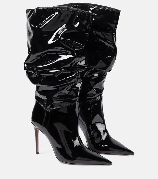 Amina Muaddi Jahleel 95 Latex Ankle Boots
