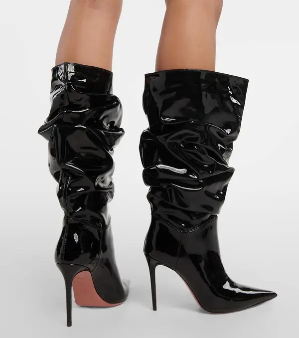 Amina Muaddi Jahleel 95 Latex Ankle Boots