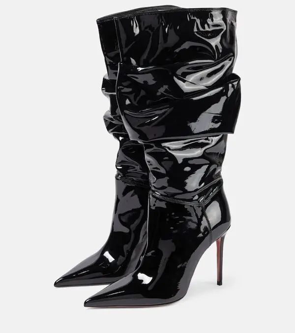 Amina Muaddi Jahleel 95 Latex Ankle Boots