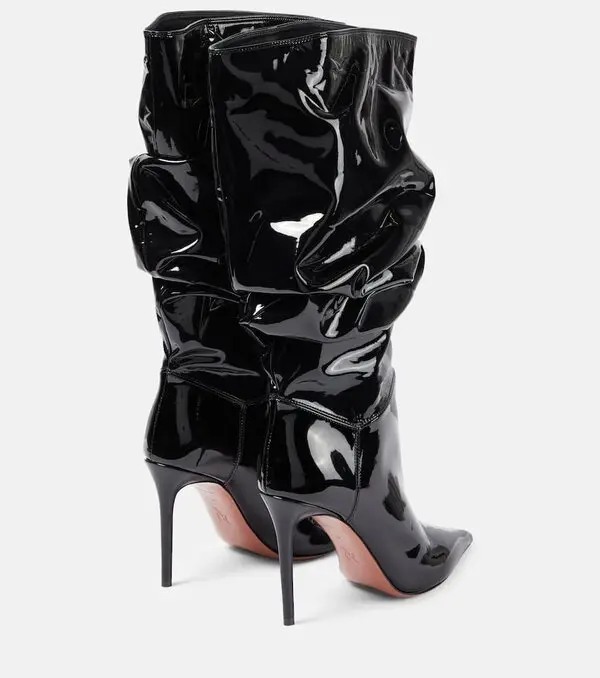 Amina Muaddi Jahleel 95 Latex Ankle Boots