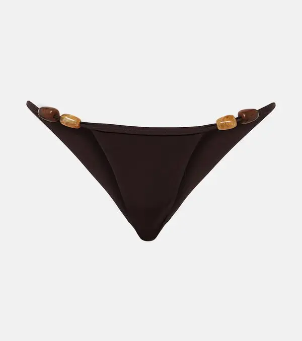 Christopher Esber Crystal Fracture Bikini Bottom - Brown