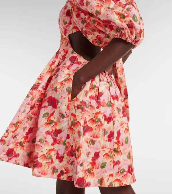 Zimmermann Lightburst Cutout Floral Linen Minidress