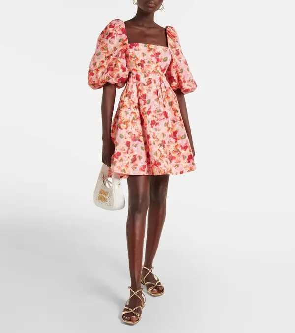 Zimmermann Lightburst Cutout Floral Linen Minidress
