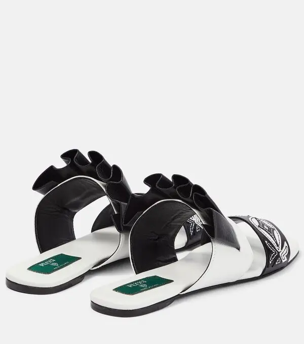 Emilio Pucci Embroidered Leather Sandals - Multicoloured